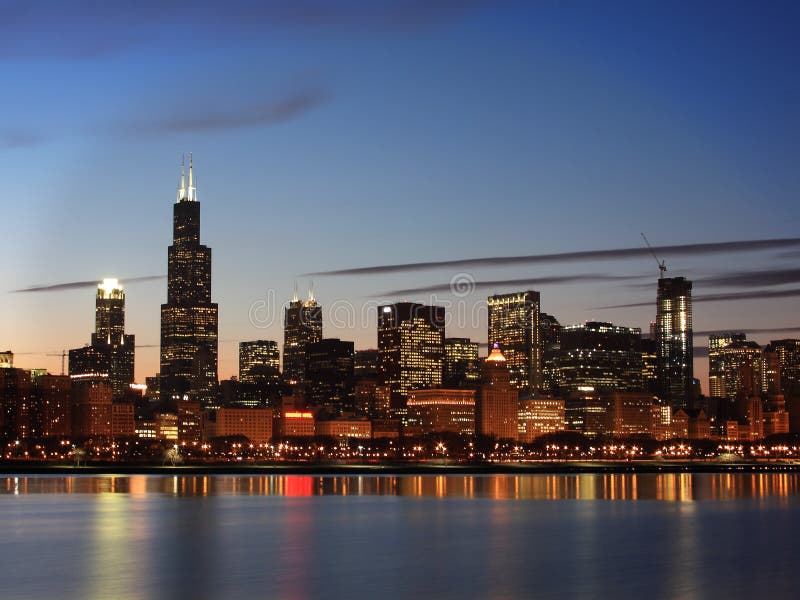 Downtown Chicago Skyline, Illinois Stock Image - Image of chicago, lake ...