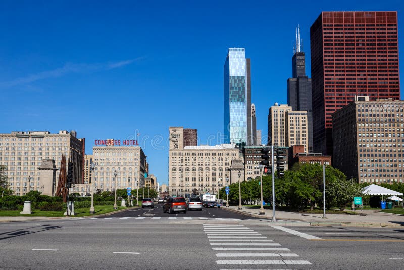 Downtown Chicago View South Columbus Drive Stock Photos - Free ...