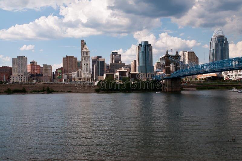 Downtown Cincinnati, Ohio, Seen from the Kentucky Side Across the Ohio ...