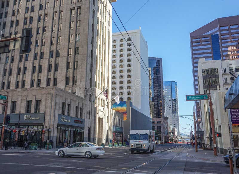 Downtown City of Phoenix Arizona in Colors Editorial Image - Image of ...