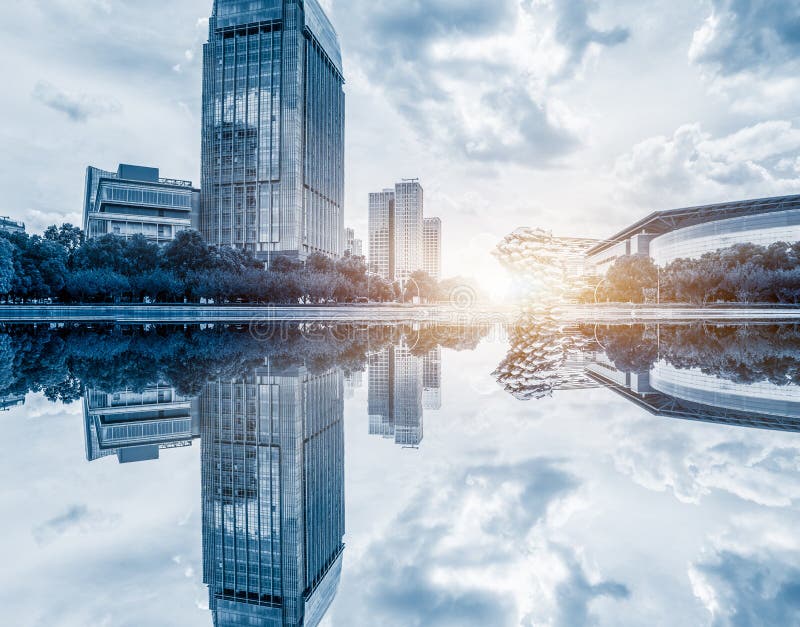 Downtown City Skyline Along the River in China Stock Photo - Image of ...