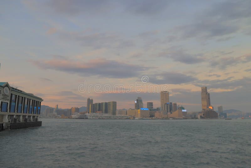 A Downtown Cityscape View Over Water at Pier Stock Photo - Image of ...