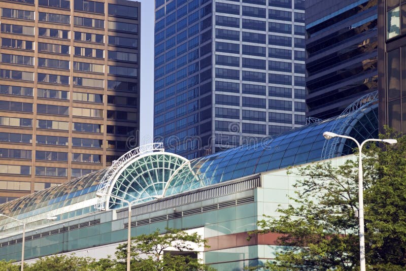 Downtown Cleveland Buildings Stock Image - Image of downtown, fall ...