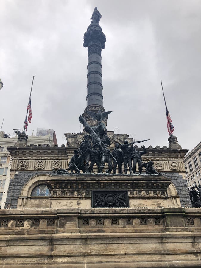 Downtown Cleveland Public Square Stock Photo - Image of square, public ...
