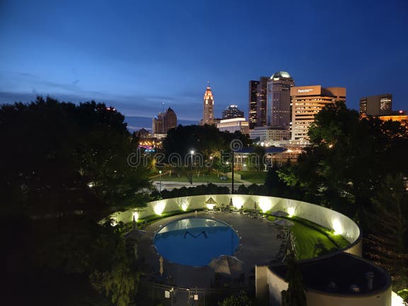 Downtown Columbus Ohio Private Pool Editorial Image - Image of ohio ...