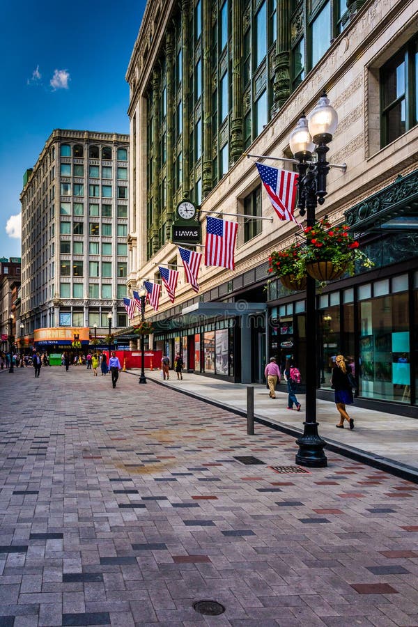The Downtown Crossing Shopping District in Boston, Massachusetts ...