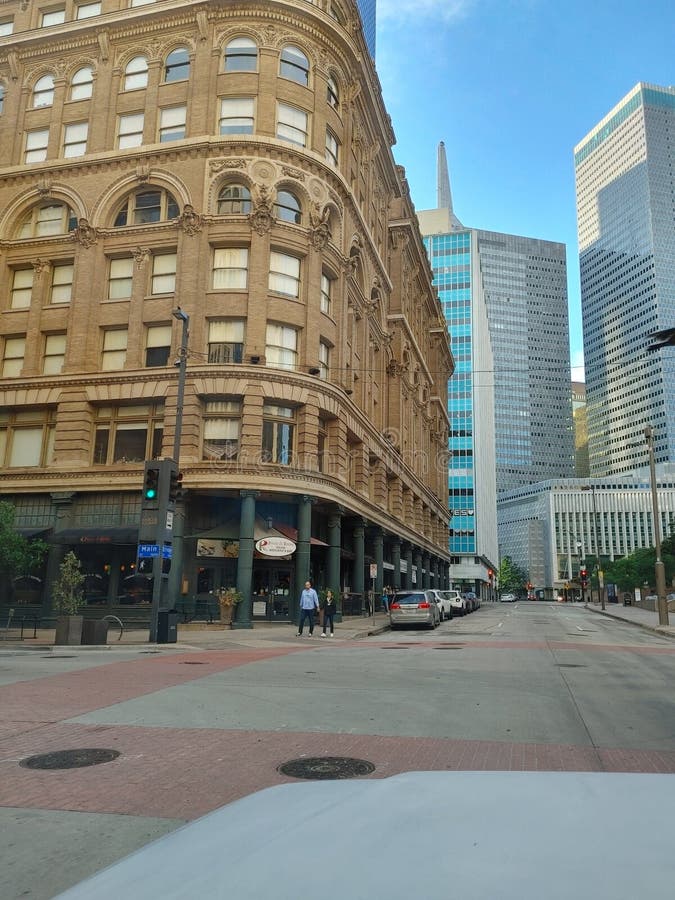 Downtown Dallas Elm St editorial photo. Image of skyscraper - 238493416