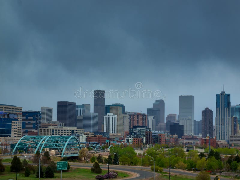 Downtown Denver editorial photo. Image of mountains, night - 42055881