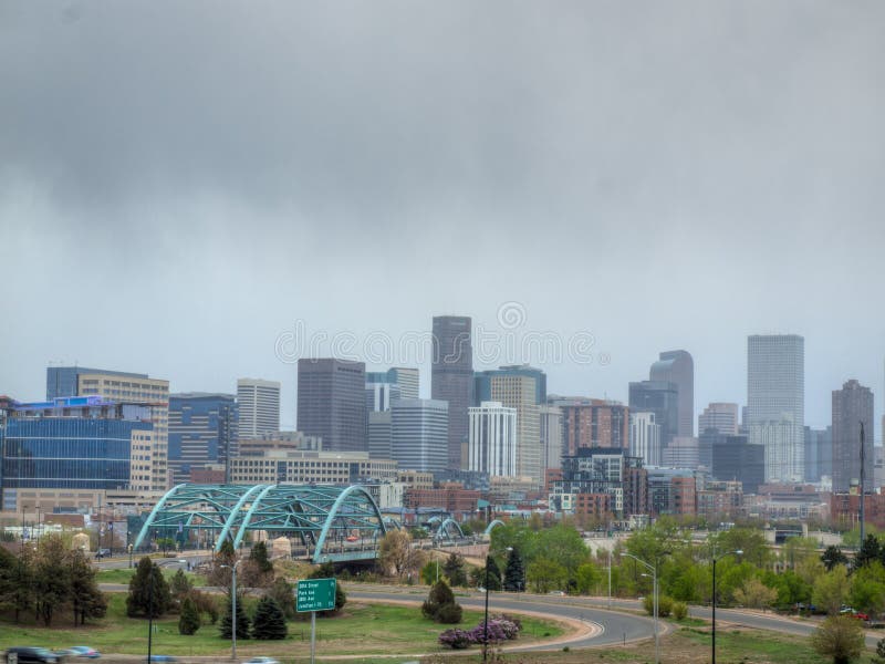Downtown Denver editorial photo. Image of mountains, hour - 42055886