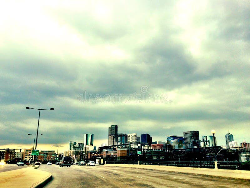 Downtown Denver stock photo. Image of highway, hirise - 102804276