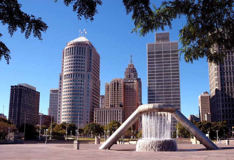 Downtown Detroit Cityscape stock image. Image of detroit - 3659879