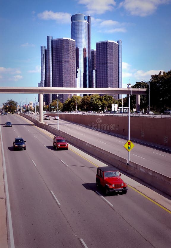 Downtown Detroit Traffic stock image. Image of structure - 3659889
