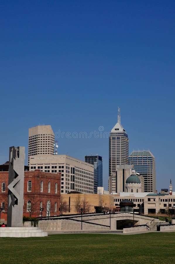 Indianapolis skyline. stock photo. Image of famous, city - 20687114