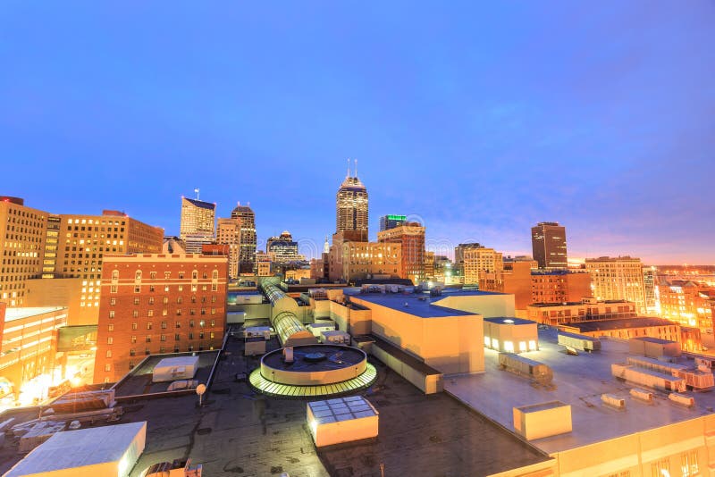 Downtown Indianapolis Skyline Stock Photo - Image of highrises, scenic ...