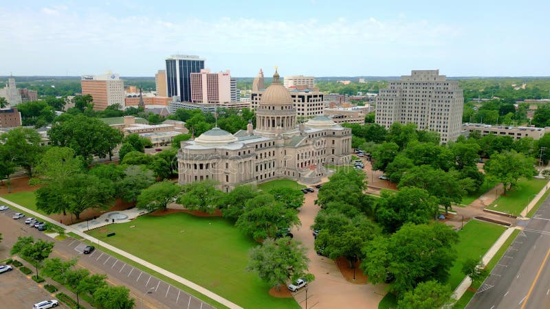Jackson, MS Skyline Including the State Capitol Building Stock Footage ...