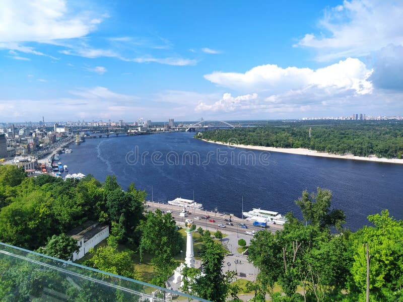 The Dnieper River Flowing through the Center of the Ukrainian Capital ...