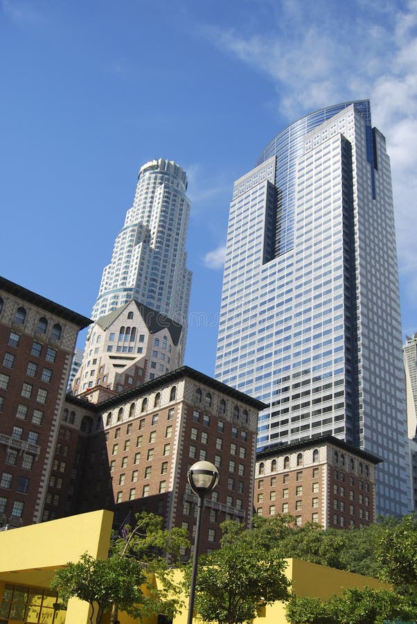 Los Angeles high rise stock image. Image of clouds, rise - 2365765