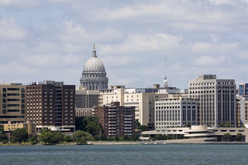 Downtown of Madison stock image. Image of water, wisconsin - 10185207