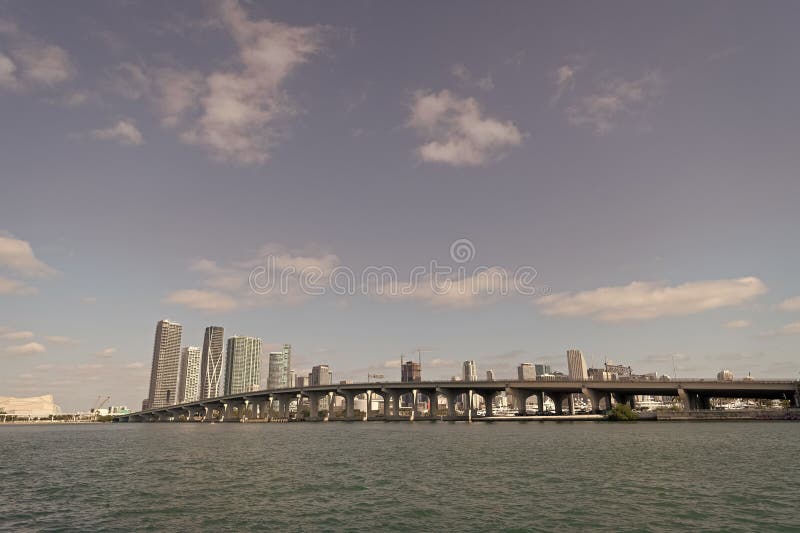 Downtown Metropolis Cityscape with Bridge. Modern Downtown Metropolis ...