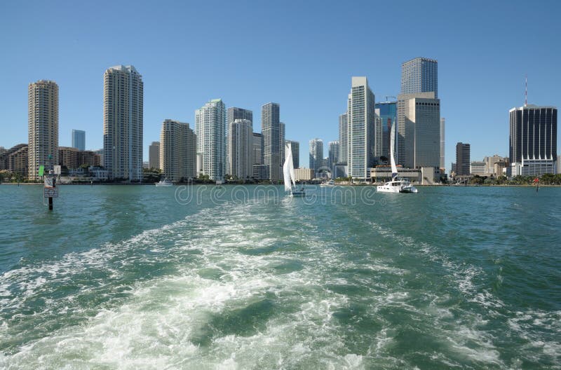 Downtown Miami Skyline stock image. Image of horizontal - 12052287