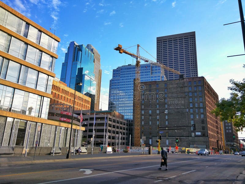 Minneapolis Skyline in Winter Stock Photo - Image of night ...