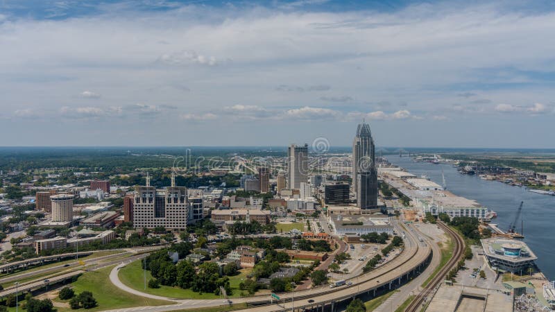 Downtown Mobile, Alabama in August Stock Image - Image of city, town ...
