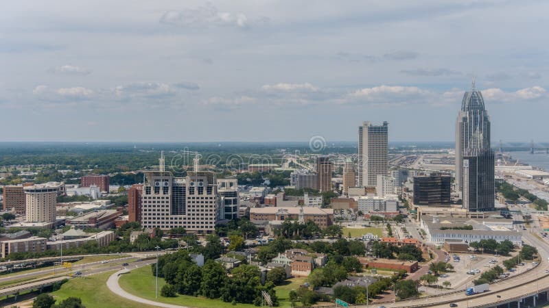 Downtown Mobile, Alabama in August Stock Photo - Image of urban ...