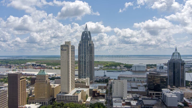 The Downtown Mobile, Alabama Skyline Stock Photo - Image of ...