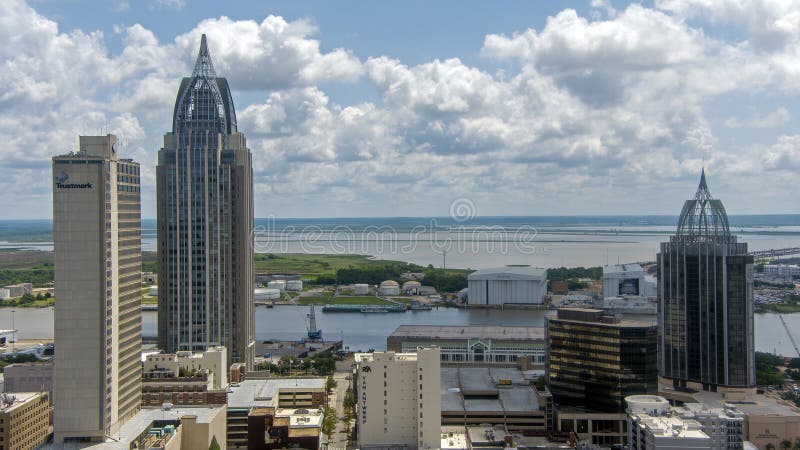 The Downtown Mobile, Alabama Skyline Editorial Photo - Image of mobile ...