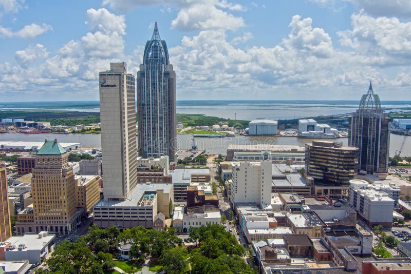 The Downtown Mobile, Alabama Skyline Editorial Stock Image - Image of ...