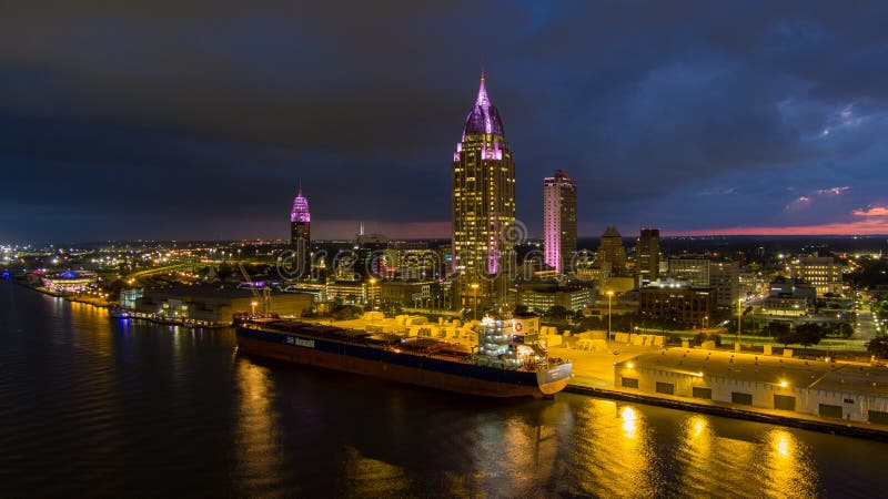Downtown Mobile, Alabama at Twilight in October of 2021 Editorial Photo ...