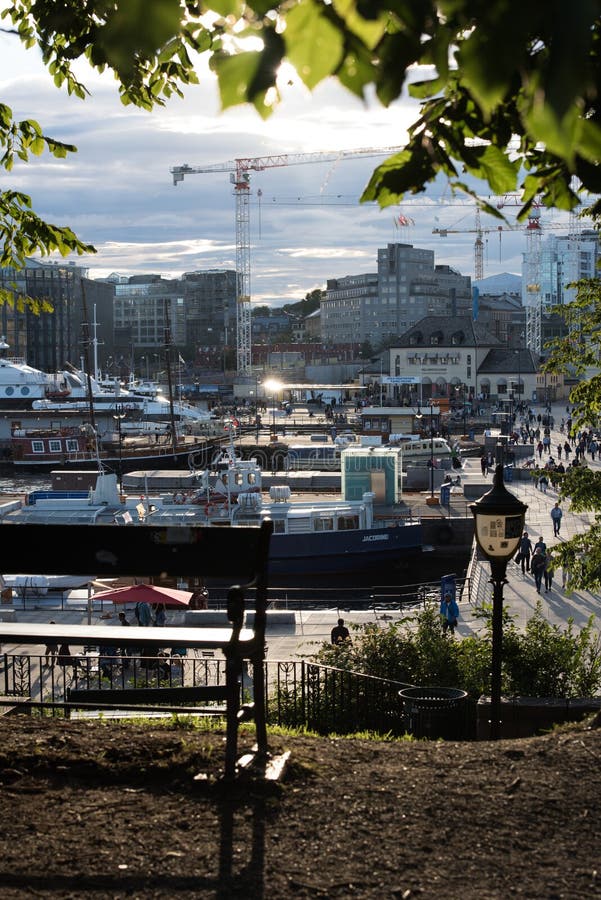 Downtown Oslo editorial stock photo. Image of norway - 86257228