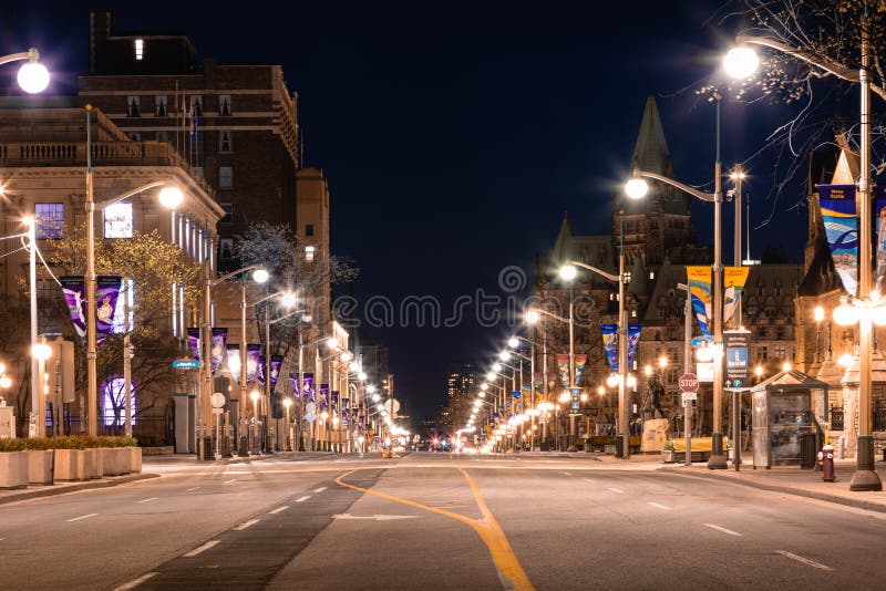Downtown Ottawa at Night. Canada Editorial Photo - Image of ...