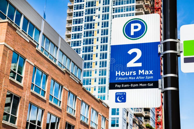 Downtown Parking Time Limit Stock Image - Image of instructions, time ...