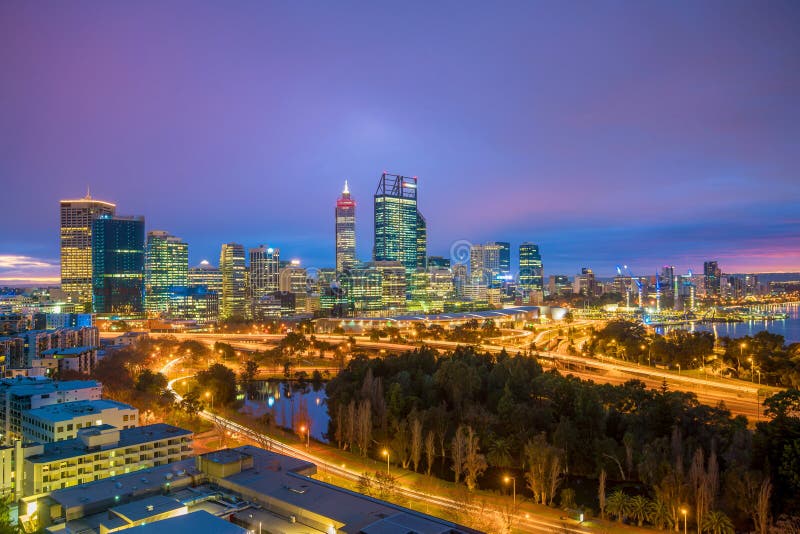 Downtown Perth Skyline in Australia Stock Image - Image of quay ...