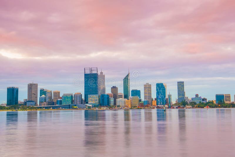 Downtown Perth Skyline in Australia Stock Image - Image of perth ...