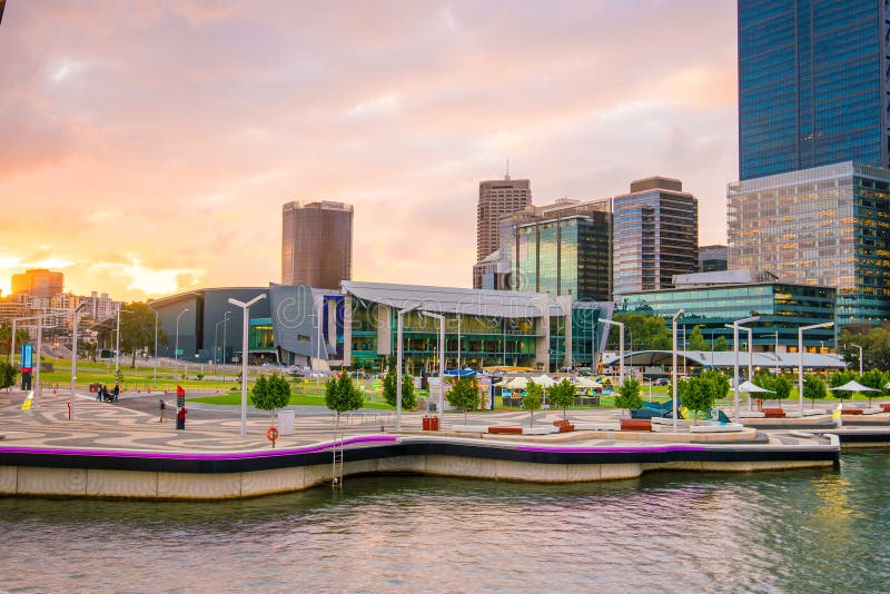 Downtown Perth Skyline in Australia Stock Photo - Image of skyline ...