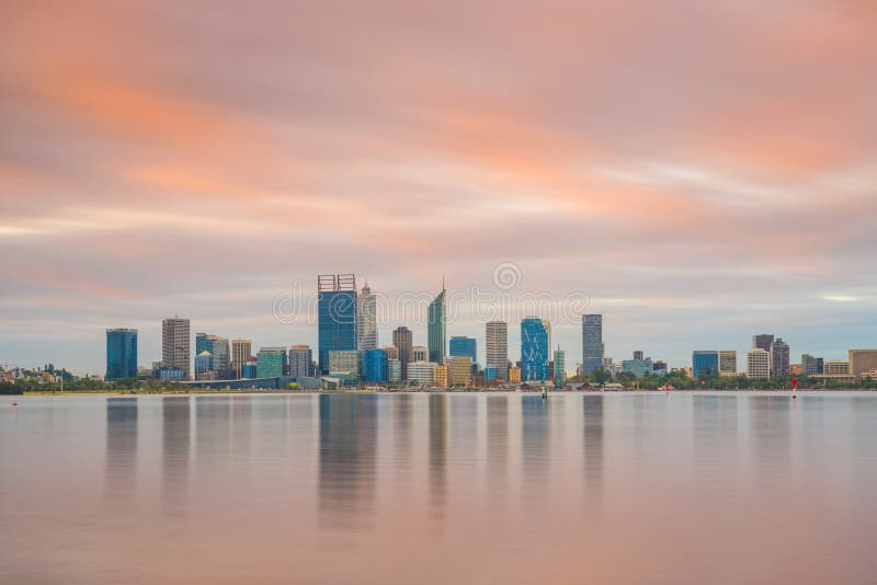 Downtown Perth Skyline in Australia Stock Photo - Image of marina, city ...