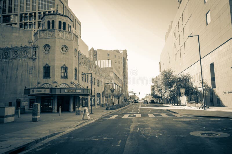 Downtown Phoenix Arizona in Black and White Editorial Stock Photo ...