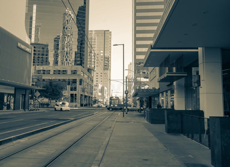 Downtown Phoenix Arizona in Black and White Editorial Photography ...