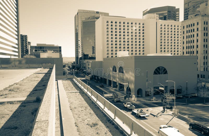 Downtown Phoenix Arizona in Black and White Editorial Stock Photo ...