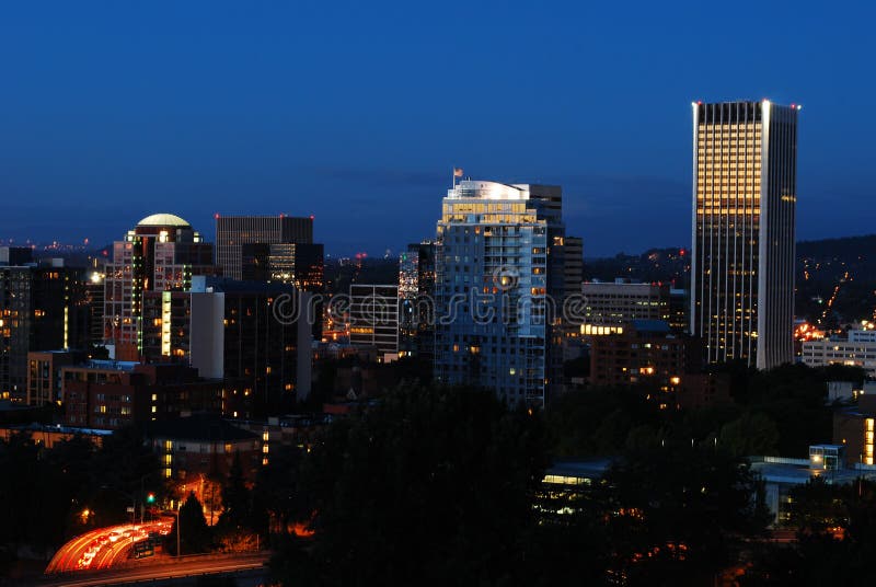 Downtown Portland stock image. Image of shadows, landscape - 32305131