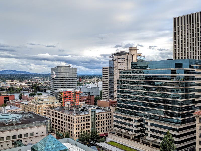Downtown Portland Oregon editorial stock image. Image of skyscrapers ...