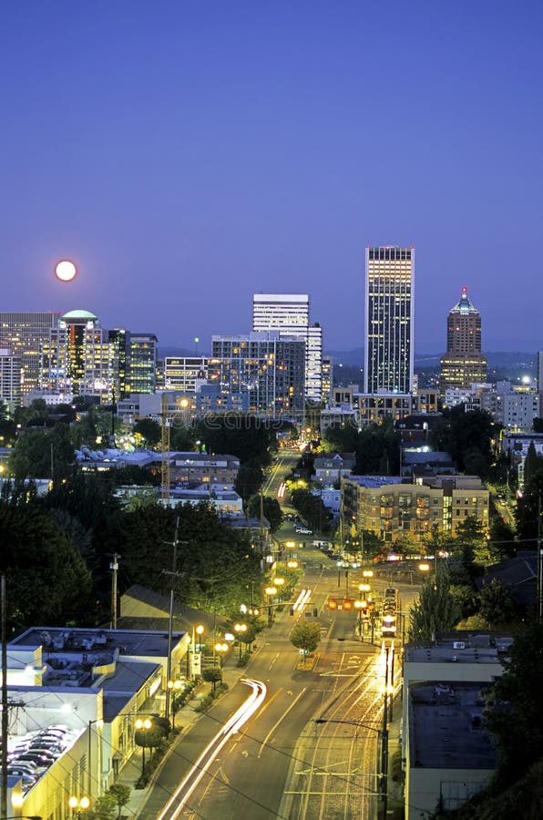 Downtown Portland, Oregon- USA Stock Image - Image of hood ...