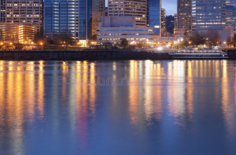 Downtown Portland, Oregon and Willamette River Stock Image - Image of ...