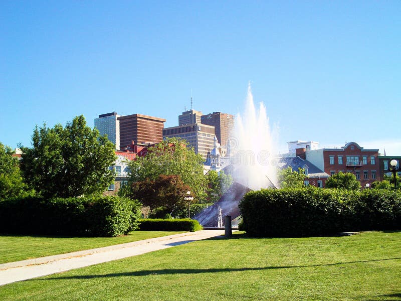 Downtown of Quebec City, Canada Stock Image - Image of sunshine ...