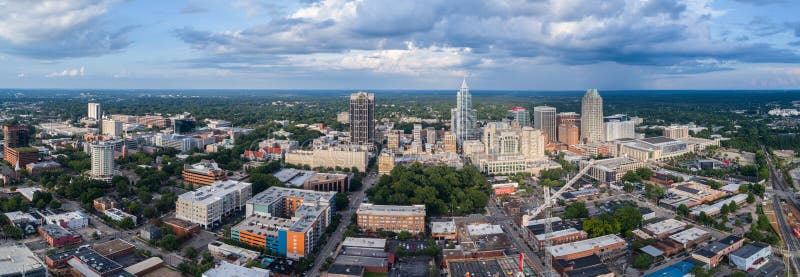 Downtown Raleigh Skyline stock image. Image of clouds - 97245907