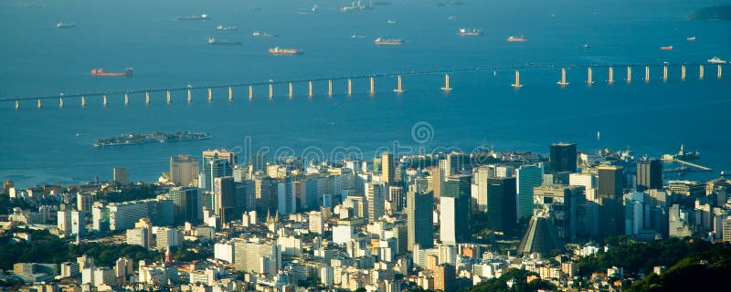 Rio-Niteroi bridge stock image. Image of boat, shadow, calm - 515807