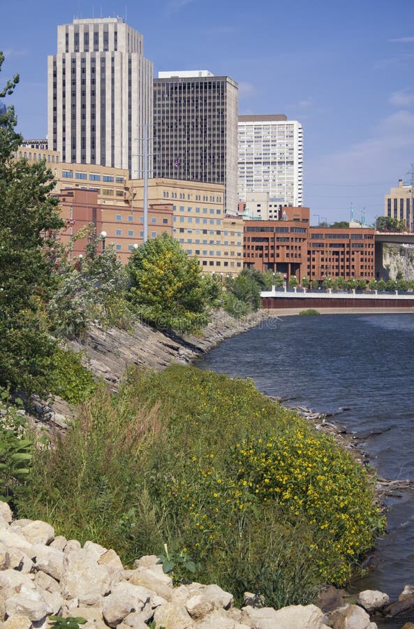 Downtown Saint Paul, Minnesota, on the Mississippi Stock Image - Image ...