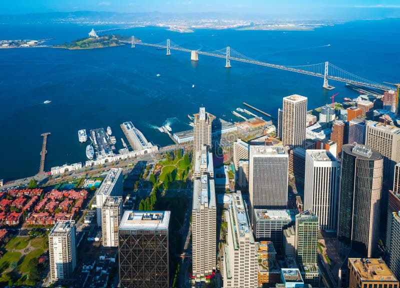 Downtown San Francisco Aerial View Stock Image - Image of city, high ...